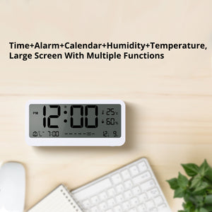 Multifunctional Electronic LCD Alarm Clock With Calendar Time Humidity ...