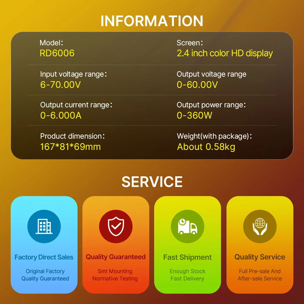 RIDEN RD6006 DC Voltage Current Step-down Stabilized Lab Power Supply ...