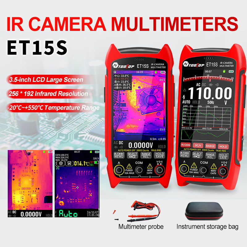 2025 NEW TOOLTOP ET15S 2 In 1 256*192 Thermal Imager Multimeter 20000 ...