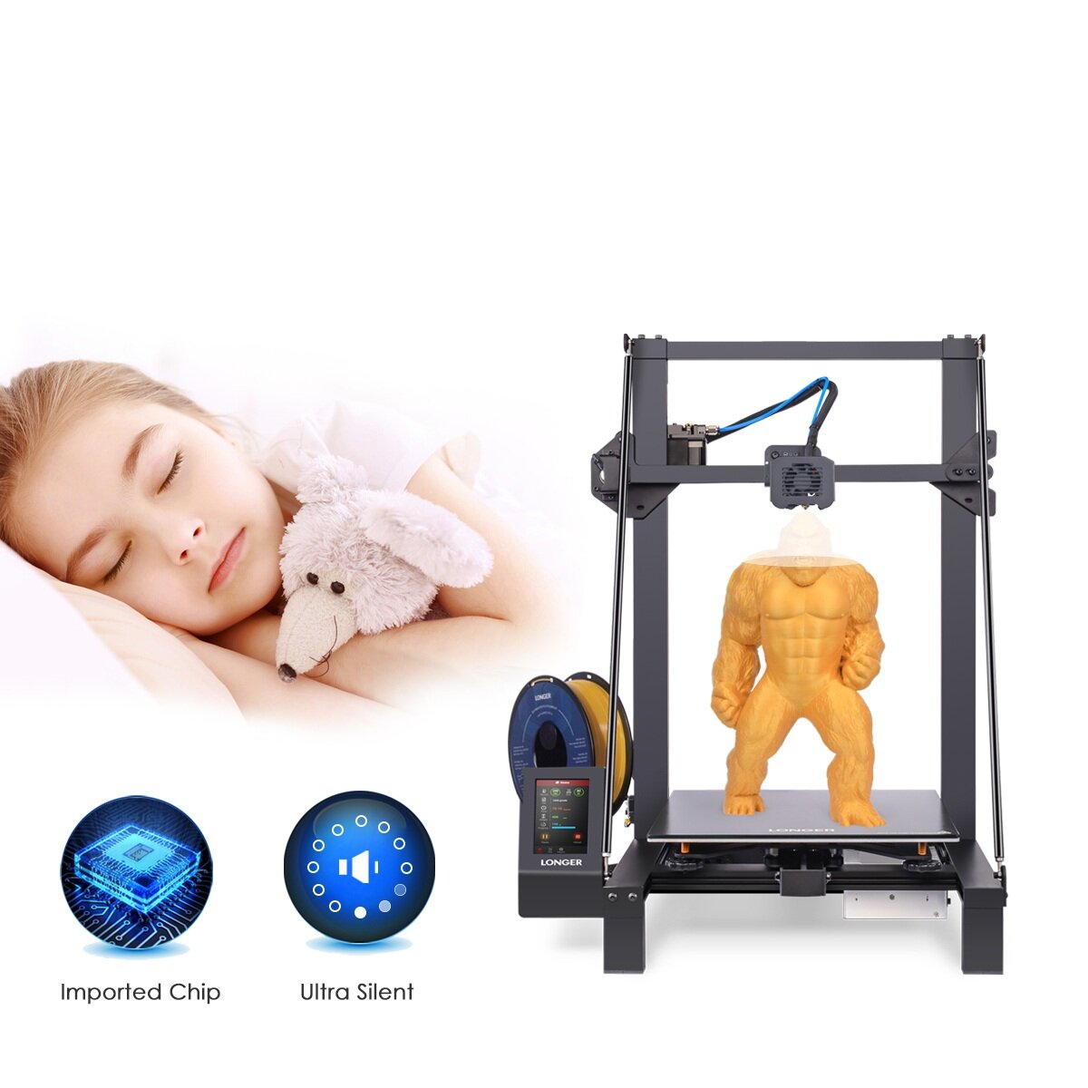 LONGER LK5 Pro 3D Printer Upgraded Edition, Dual Blower Fan, 90% Pre-A ...