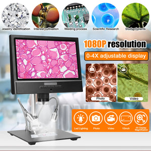AD408 10 Inch Digital Microscope 1080P 4X Digital Zoom Magnification w ...
